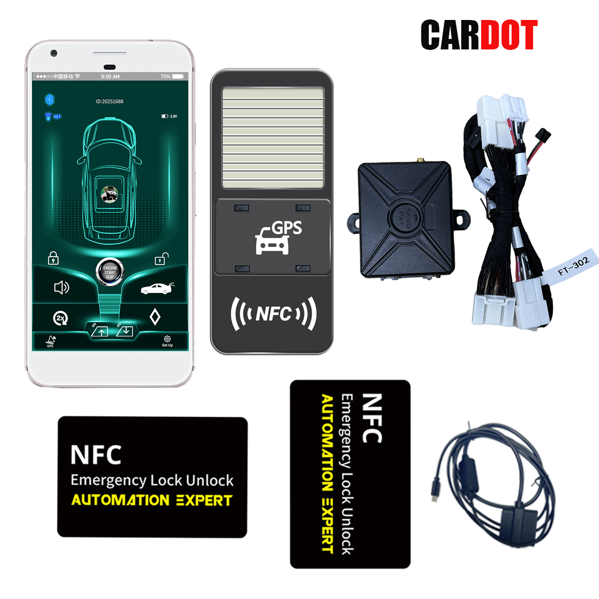 CARDOT 4G Remote Start Stop Engine GPS real time tracking App Lock Unl ...